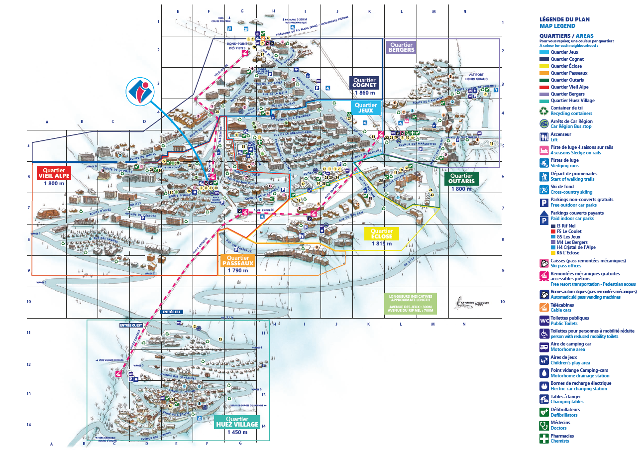 Plan de la station - Réservation - Alpe d'Huez