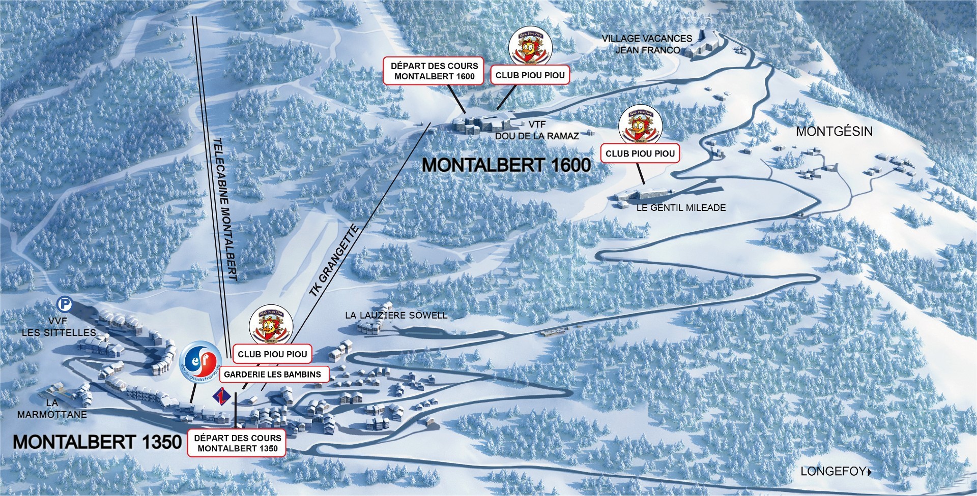 Lesson's meeting point 1350/1600 - esf Montalbert